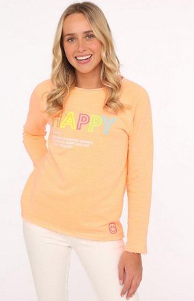 Zwillingsherz Sweatshirt Happy mit inspirierendem Zitatprint