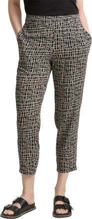 Tom Tailor Damen 1046512 Loose Slim Fit Hose, 38117-Abstract Black Grid Design, 42W / 28L