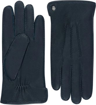 Roeckl Handschuhe - Handschuhe Garmisch aus Hirsch-Nappaleder - Gr. 9 - in Blau - für Damen