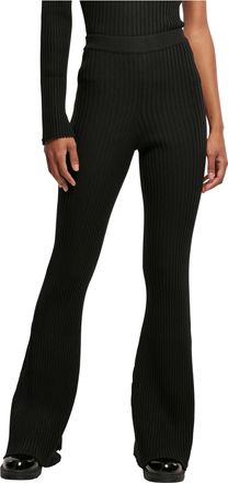 Urban Classics Damen Leggings Ladies Flared Rib Knit Leggings Black L