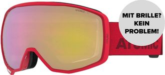 Atomic COUNT STEREO Skibrille - Rot - Klare Sicht & Blendschutz - Hochwertige Verspiegelung - Brille mit Live Fit Rahmen - Over The Glasses-kompatibel f&uuml;r Br