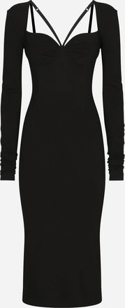 Dolce & Gabbana Longuette-jerseykleid Aus Milano Ripp - Frau Kleider Schwarz Viskose 44