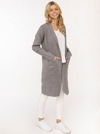 Zwillingsherz Cardigan Jessi mit Kragen, Langarm, aufgesetzte Taschen, ohne Verschluss, knielang
