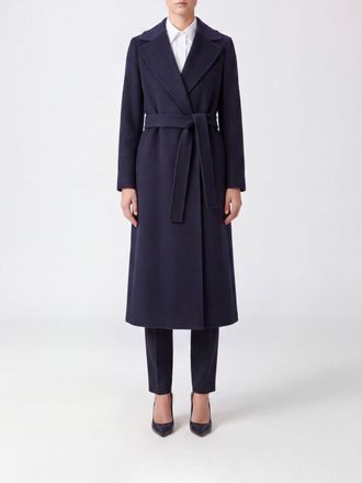 Max Mara S Max Mara Manteau mi-long en laine vierge avec ceinture &agrave; nouer