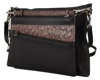 Dolce & Gabbana Mens Black Exotic Leather Shoulder Sling Alta Sartoria Bag