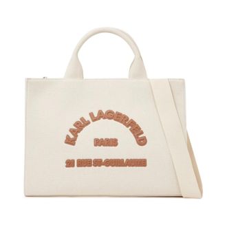 Karl Lagerfeld Rue St-Guillaume Square Patch Medium Tote - - Bags - Damen - Wei&szlig; - ONE SIZE