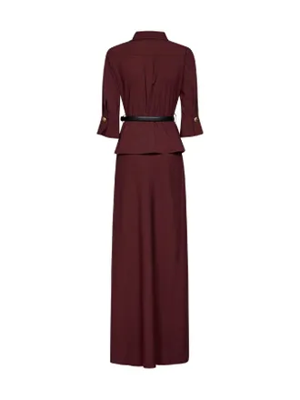 Self Portrait Womens Maxi Dress Brown Twill