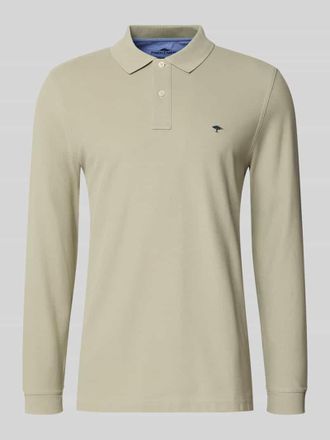 Fynch-Hatton Regular Fit Langarm-Poloshirt mit Label-Stitching