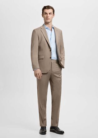 Mango Chemise costume slim-fit 100 % coton structure bleu ciel - Homme - XXL - MANGO MAN