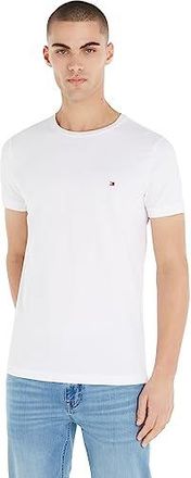 Tommy Hilfiger T-Shirt Manches Courtes Homme Core Stretch Slim Fit, Blanc (White), 3XL