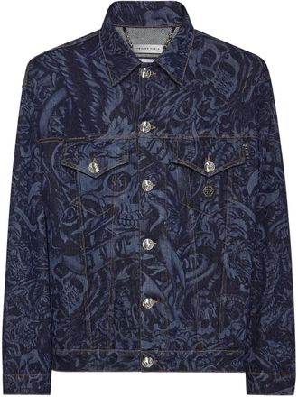 Philipp Plein veste en jean - Bleu
