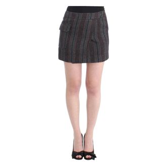 Costume National Femme, Jupes, Multicolore, Taille: 38 FR Mini Jupe Chic en M&eacute;lange de Laine Grise