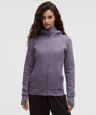 lululemon Scuba-Hoodie mit durchgehendem Rei&szlig;verschluss f&uuml;r Frauen - Gr&ouml;&szlig;e 10 in Grape Mist