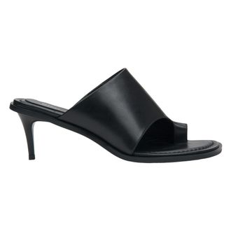 Estro & Luminara Femme, Chaussures, Noir, Taille: 37 EU Mules Stiletto en Cuir avec Anneau dOrteil