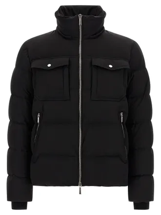 Moorer Mens Black Wool Bomber Clothing
