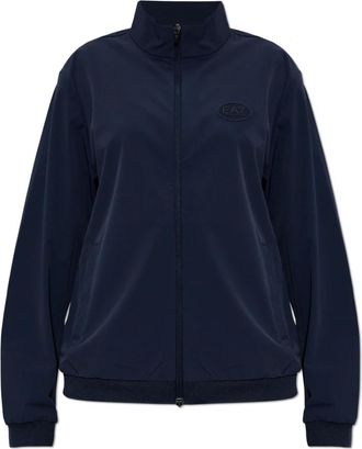 Emporio Armani Emporio Armani Ea7, Femme, Sweatshirts et sweats &agrave; capuche, Bleu, Taille: 42 FR SweaT-shirt zipp&eacute; avec logo