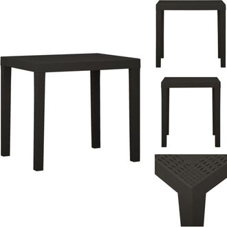 vidaXL Table de jardin Anthracite 79x65x72 cm Plastique - Table De Jardin - Table Extérieure - Table En Plastique - Table Résistante Aux Intempéries
