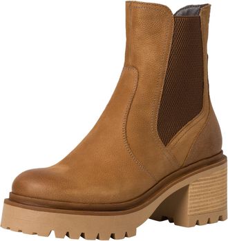 Tamaris Damen Boots Leder Blockabsatz gefüttert Winter; NUT/braun; 41