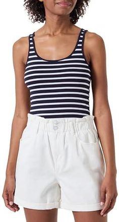 Vero Moda Vmmaxi My Soft D&eacute;bardeur Stripe JRS Top, Bleu, XXL Femme