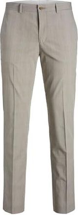 Jack & Jones Jack & Jones JPRSOLARIS Pantalon de Costume pour Homme Coupe ajustée, Poivre Blanc/Carreaux : Coupe Super ajustée, 50