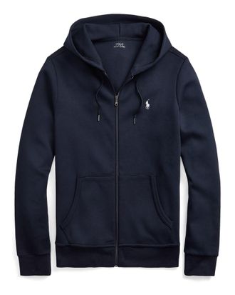 Ralph Lauren Glatte Sweatjacke mit Kapuze und kleiner Pony-Stickerei in