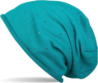 styleBREAKER M&uuml;tze Beanie mit Strass Nieten