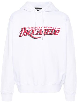 Dsquared2 hoodie en coton &agrave; logo imprim&eacute; - Blanc