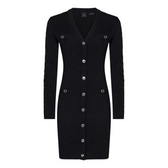 Pinko Schwarzes Jacquard Love Birds Kleid - - Dresses - Damen - Schwarzk - S