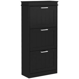 HOMCOM Meuble &agrave; Chaussures 15 Paires, Armoire &agrave; Chaussures &eacute;troite Moderne avec 3 tiroirs rabattables et &eacute;tag&egrave;res r&eacute;glables, pour Couloir et entr&eacute;e, 54 x 24 