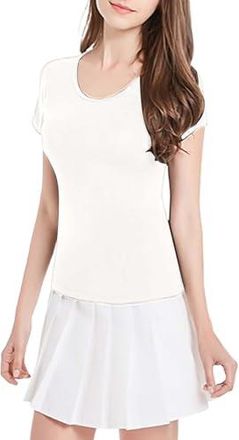 Generic Hauts pour femmes avec soutien-gorge int&eacute;gr&eacute; grande taille soutien-gorge &agrave; &eacute;tag&egrave;res T-shirts yoga gym sport sous-v&ecirc;tements d&eacute;t&eacute; basique d&eacute;contract&eacute; co