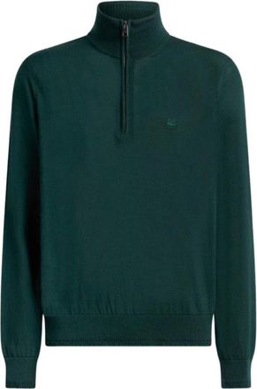 Etro Pull zipp&eacute; en laine - Homme - Sweatshirts et sweats &agrave; capuche - Vert - Taille: XL