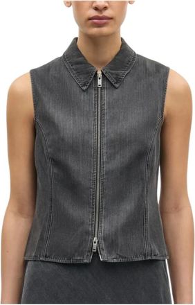 Sams&oslash;e & Sams&oslash;e Femme, Blouses et Chemises, Gris, Taille: 40 FR Saari Top