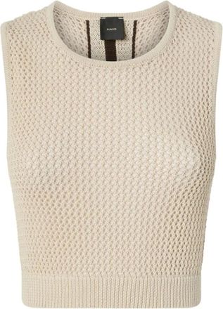 Pinko Pinko, Femme, Tops, Beige, Taille: 40 FR Haut sans manches