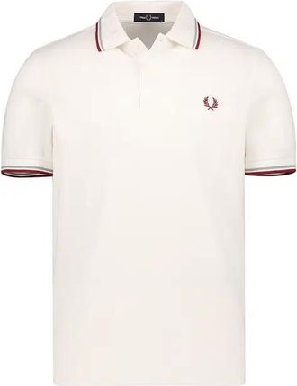Fred Perry Herren Polo-Shirt wei&szlig; Baumwoll-Piqu&eacute;