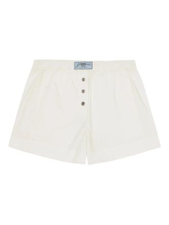 Ganni Shorts mit Logo-Patch - Weiß