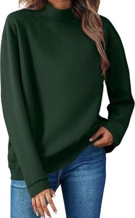 Generic Pull pour femme - Couleur unie - Haut surdimensionn&eacute; - Col rond - Manches longues - Automne - Hiver - D&eacute;contract&eacute; - Confortable - Tendance - Confortab