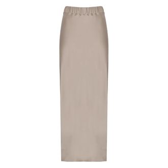 D.exterior Midi-Rock mit elastischem Bund - - Skirts - Damen - Beige - M