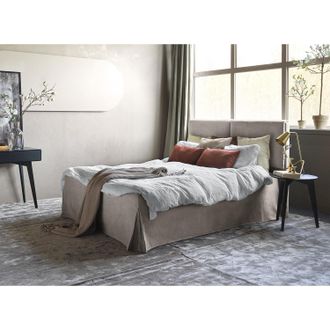 Lars Larson home24 Polsterbett Nathan 140 x 200cm Flachgewebe Meave Grau/Beige Buche