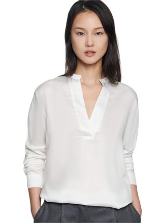 Seidensticker Damen Fashion Schlupfbluse-Regular Fit-Langarm-Viskose Bluse, White Alyssum, 38