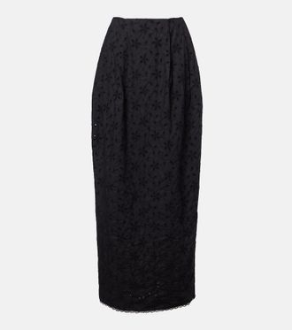 Possé Bestickter Maxirock Salma aus Baumwolle