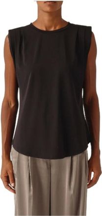 Michael Kors Femme, Tops, Noir, Taille: 40 FR Haut pliss&eacute; &agrave; col rond