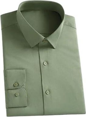 Generic Chemises fines et &eacute;lastiques &agrave; manches longues pour homme, coupe ajust&eacute;e, haut de bureau souple, 7668-35, 3XL