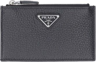 Prada Logo Zip Card Holder