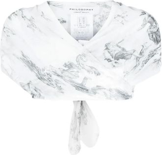 Philosophy di Lorenzo Serafini Femme, Blouses et Chemises, Blanc, Taille: 36 FR Short Tulle Top
