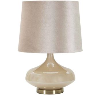 Dmora Tischlampe Greci, Schreibtischleuchte, B&uuml;roleuchte, Arbeitslampe, 35x35 h51 cm, Perlwei&szlig; - Dmora