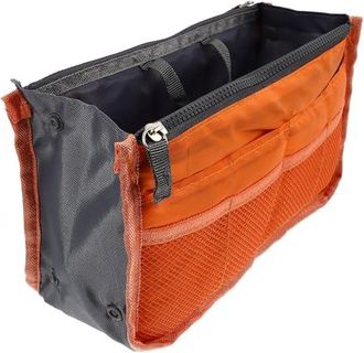 Generic Doublure de Sac Multifonction Orange Capacit&eacute; Double Couche Multiples Compartiments L&eacute;g&egrave;re et R&eacute;sistante Organiseur de Sac de Voyage pour Cosm&eacute;tiques 