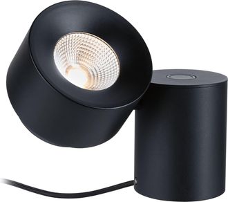 Paulmann 79776 LED Tischleuchte Puric Pane 3-Step-Dim incl. 1x3 Watt dimmbar Tischlampe Schwarz Metall, Kunststoff 2700 K