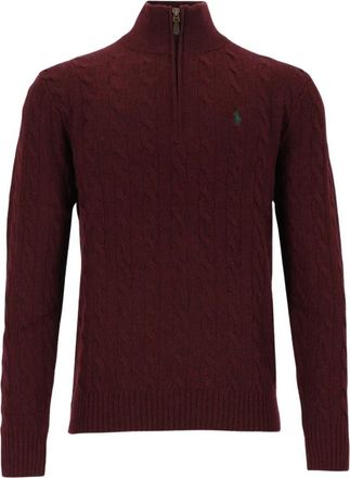 Polo Ralph Lauren Pullover aus Wolle und Kaschmir mit halbem Rei&szlig;verschluss - - Knitwear - Herren - Rot - L