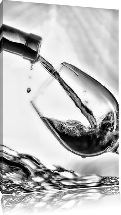 Pixxprint Monocrome, Wein, Größe: 100x70cm, Leinwandbild, fertig gespannt, Wandbild, Dekoration, Kunstdruck, kein Poster