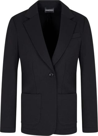Emporio Armani Homme, Vestes, Noir, Taille: L Blazer crois&eacute; en jersey interlock